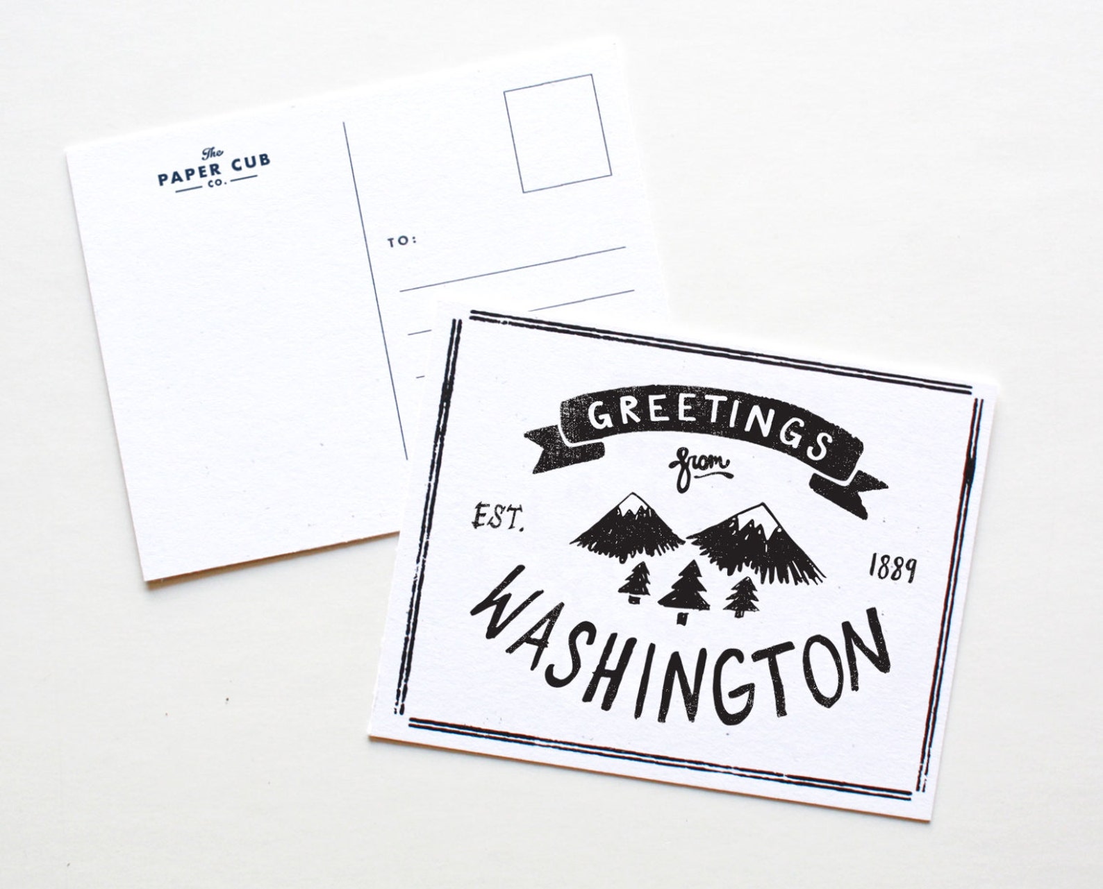 State of Washington Postcard, Screenprinted - Etsy