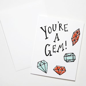 Thank You Card- You're A Gem - Etsy