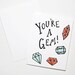 Thank You Card- You're A Gem - Etsy