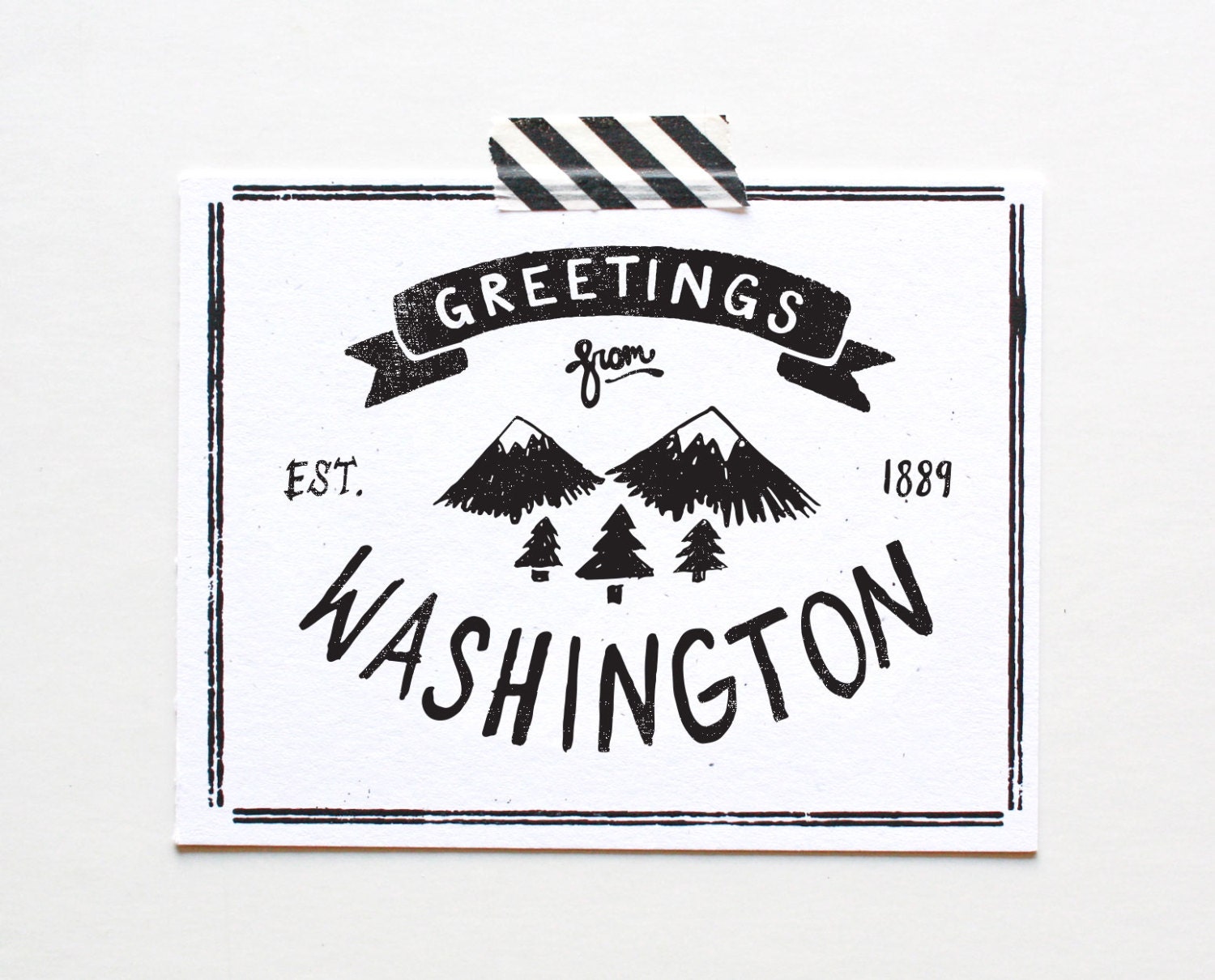 State of Washington Postcard, Screenprinted - Etsy
