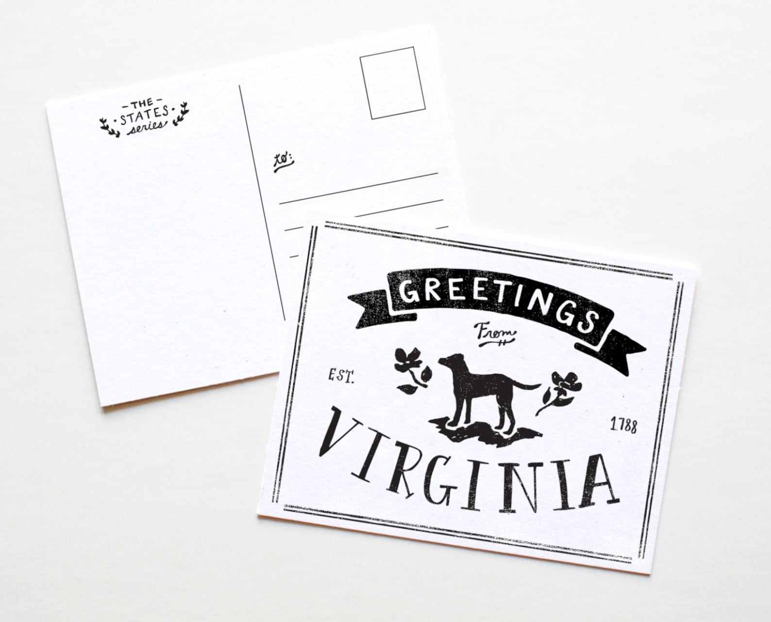 Screenprinted State of Virginia Postcard - Etsy