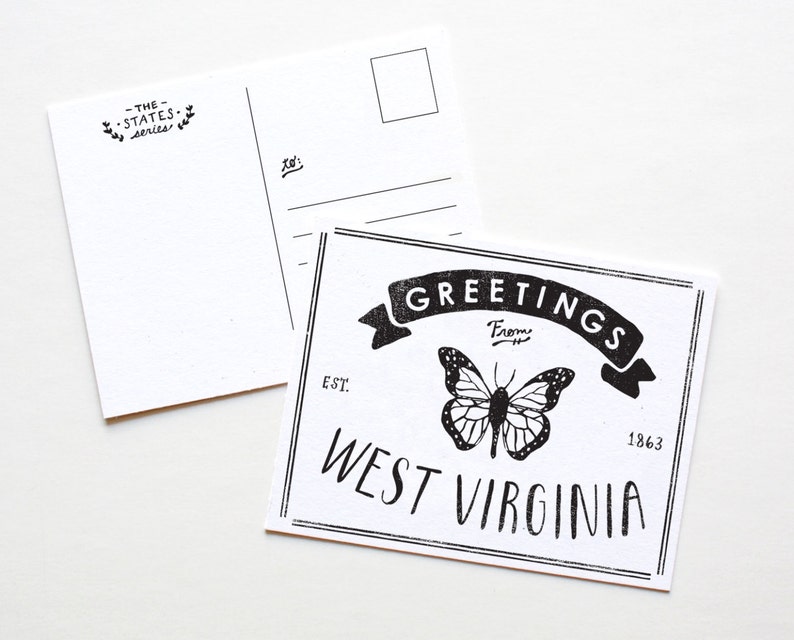 State of West Virginia Postcard - Etsy