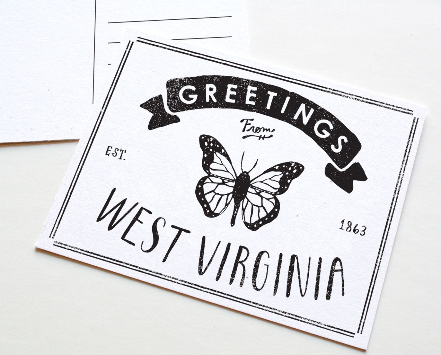 State of West Virginia Postcard - Etsy