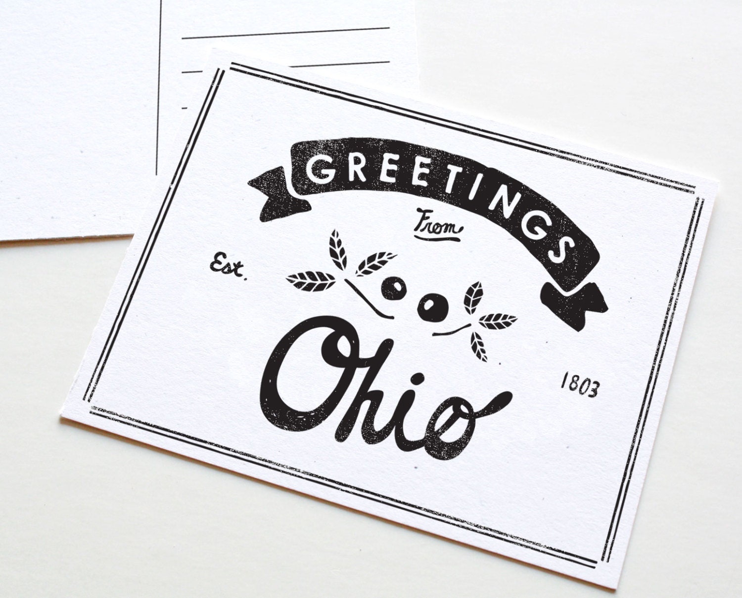 Screenprinted State of Ohio Postcard - Etsy