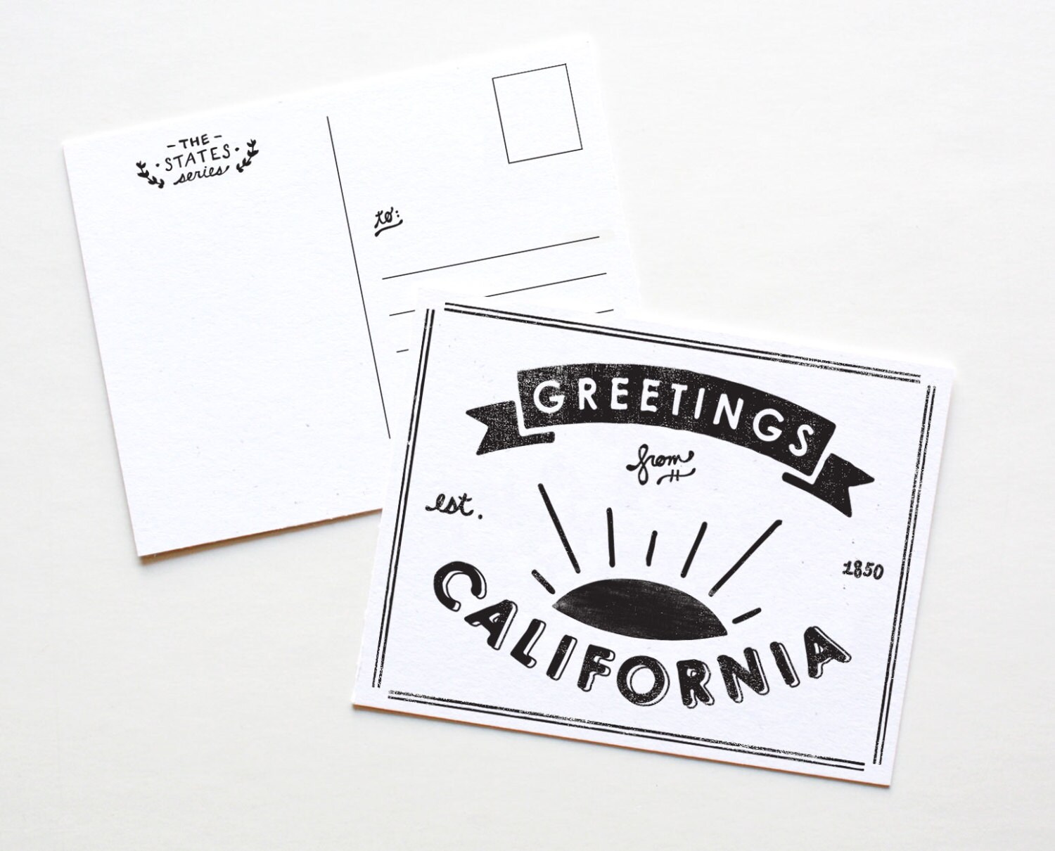 State of California Postcard, Screenprinted - Etsy