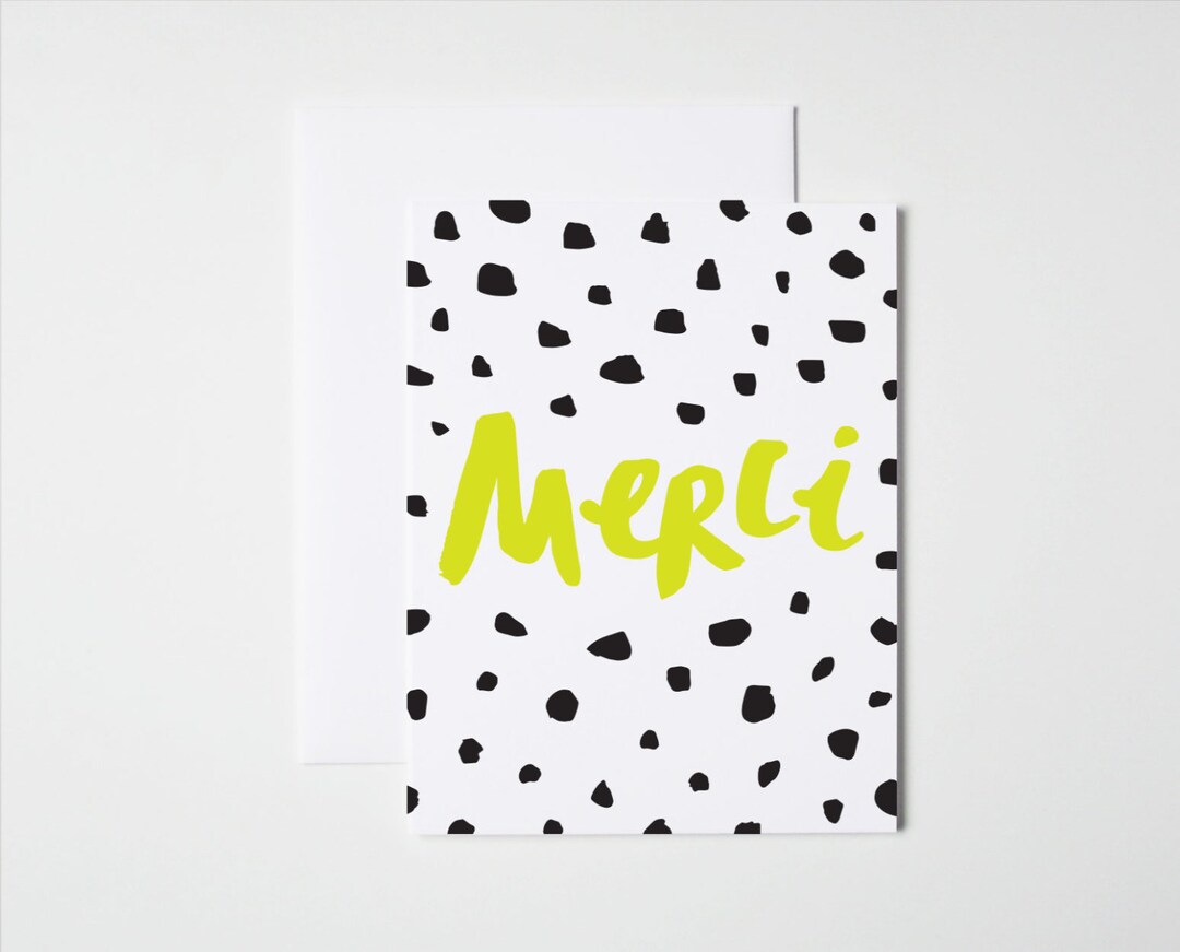 Thank You Card- Merci - Etsy