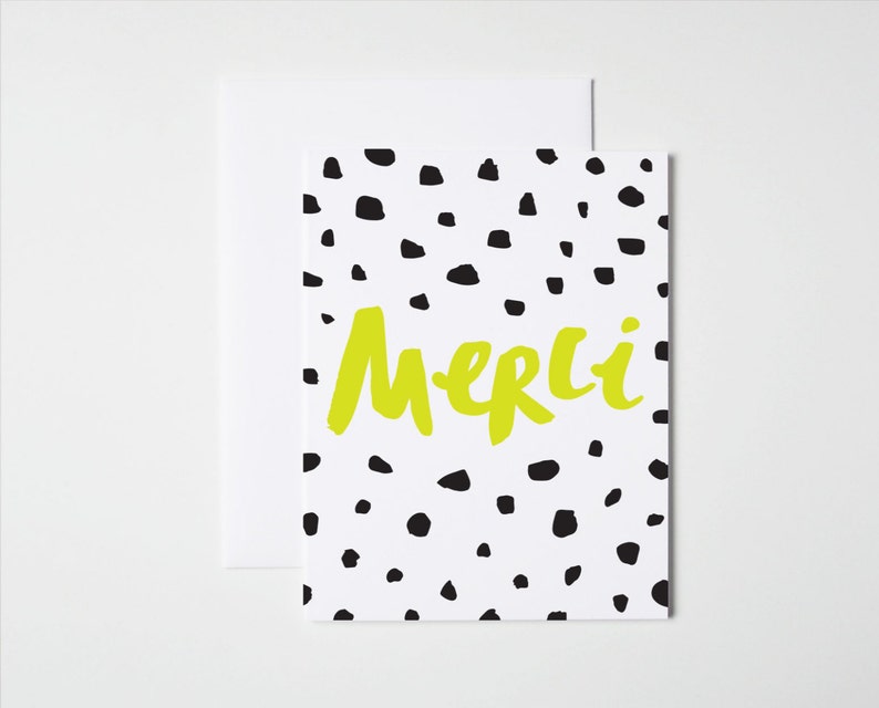 Thank You Card- Merci - Etsy