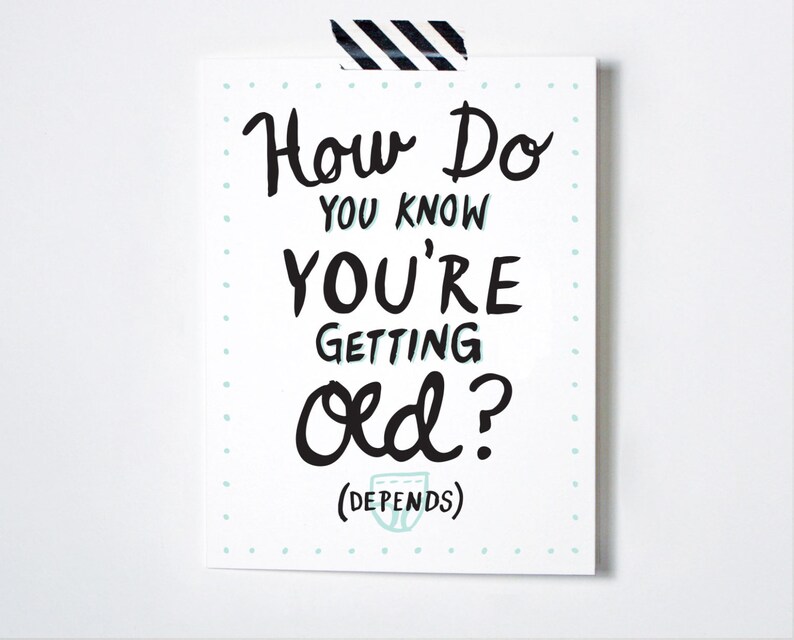 Funny Birthday Card Depends - Etsy