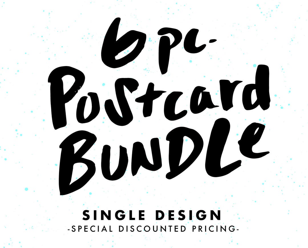 Set of Postcards, 6 Piece Bundle, Single Design, Card Pack - Etsy