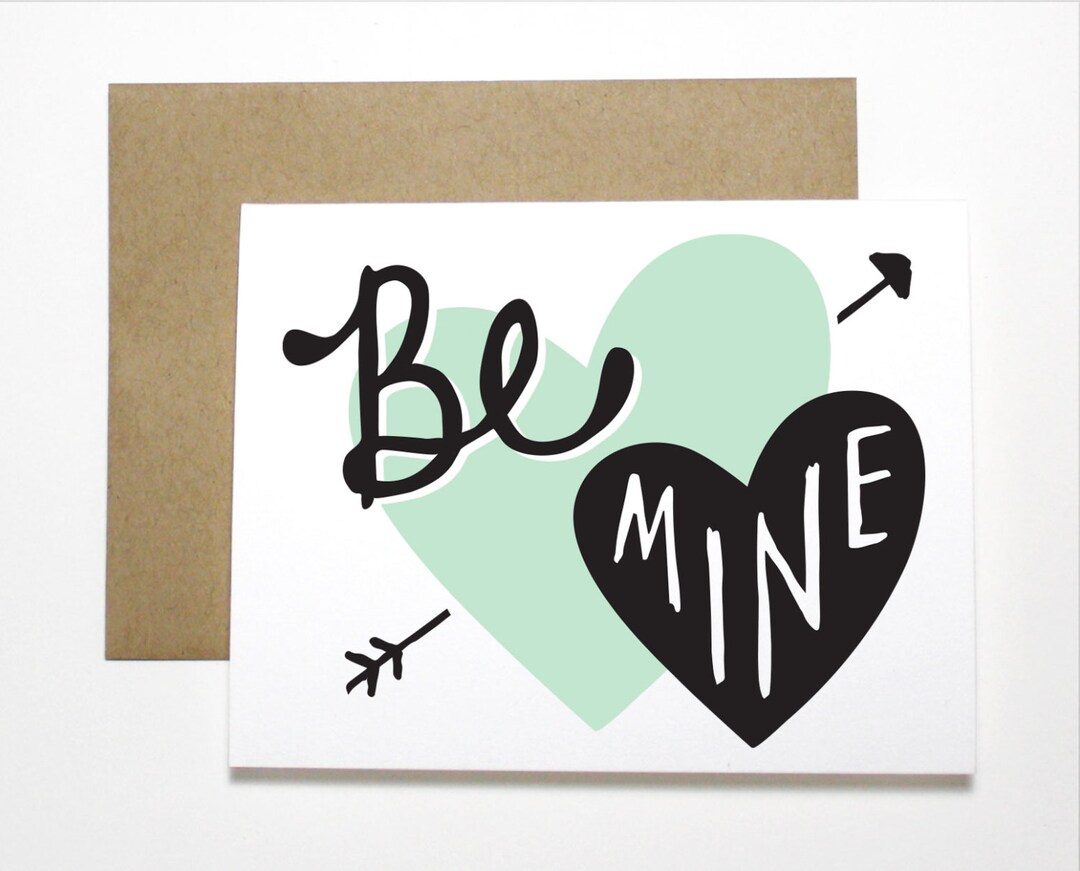 Valentine Card- Be Mine - Etsy