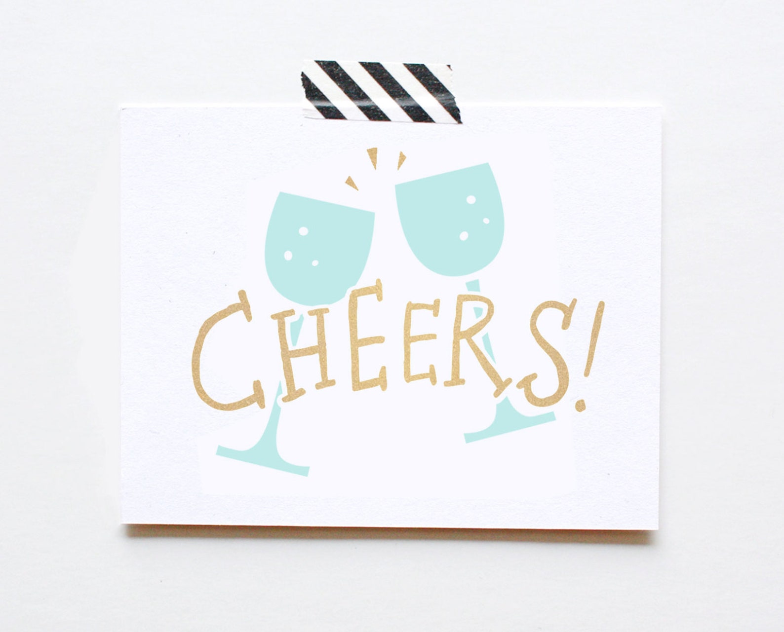 Wedding Card Cheers With Metallic Gold - Etsy