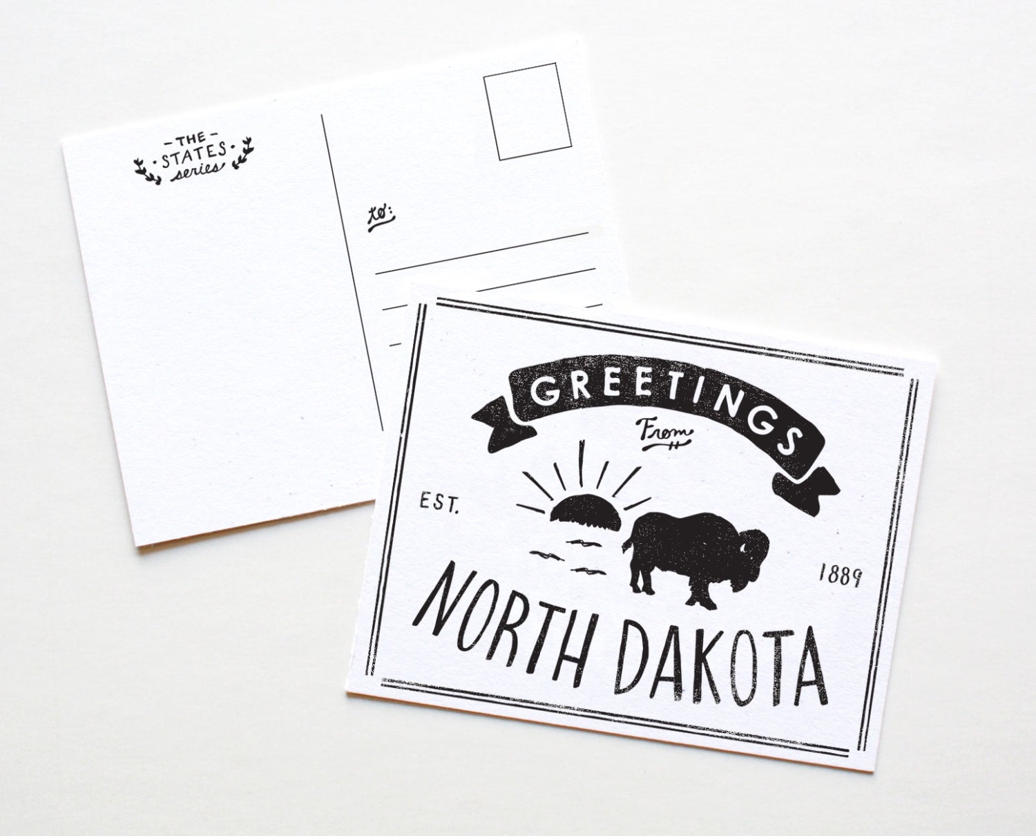 State of North Dakota Postcard - Etsy