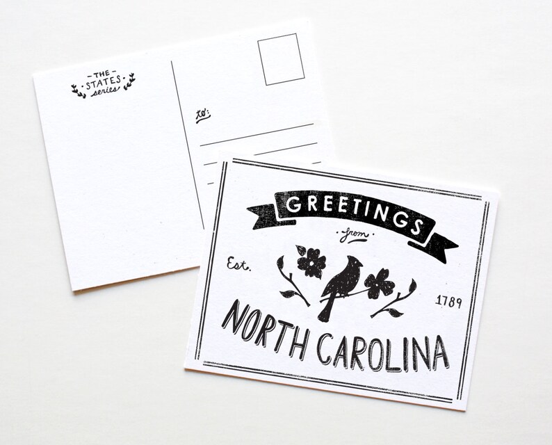 State of North Carolina Postcard - Etsy