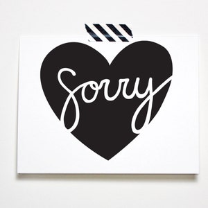 I'm Sorry Card- Sorry Heart - Etsy