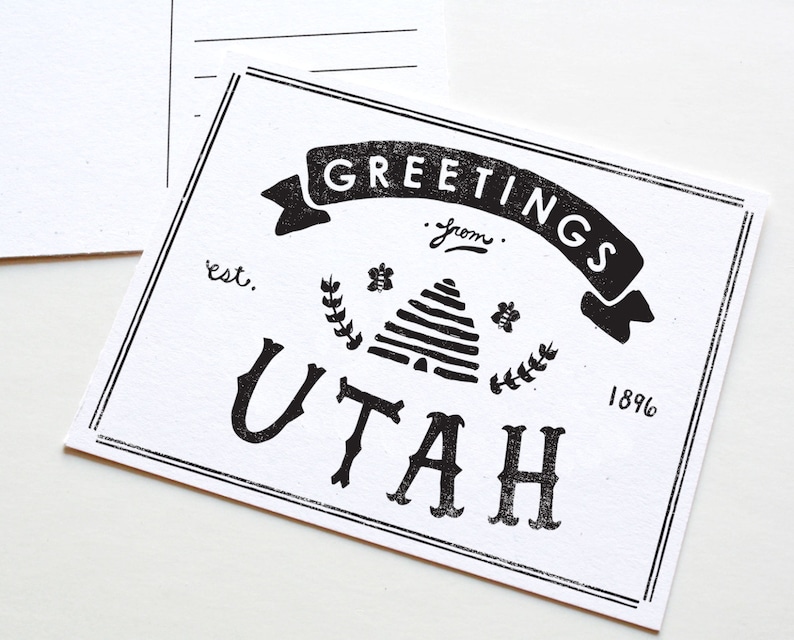 State of Utah Postcard - Etsy