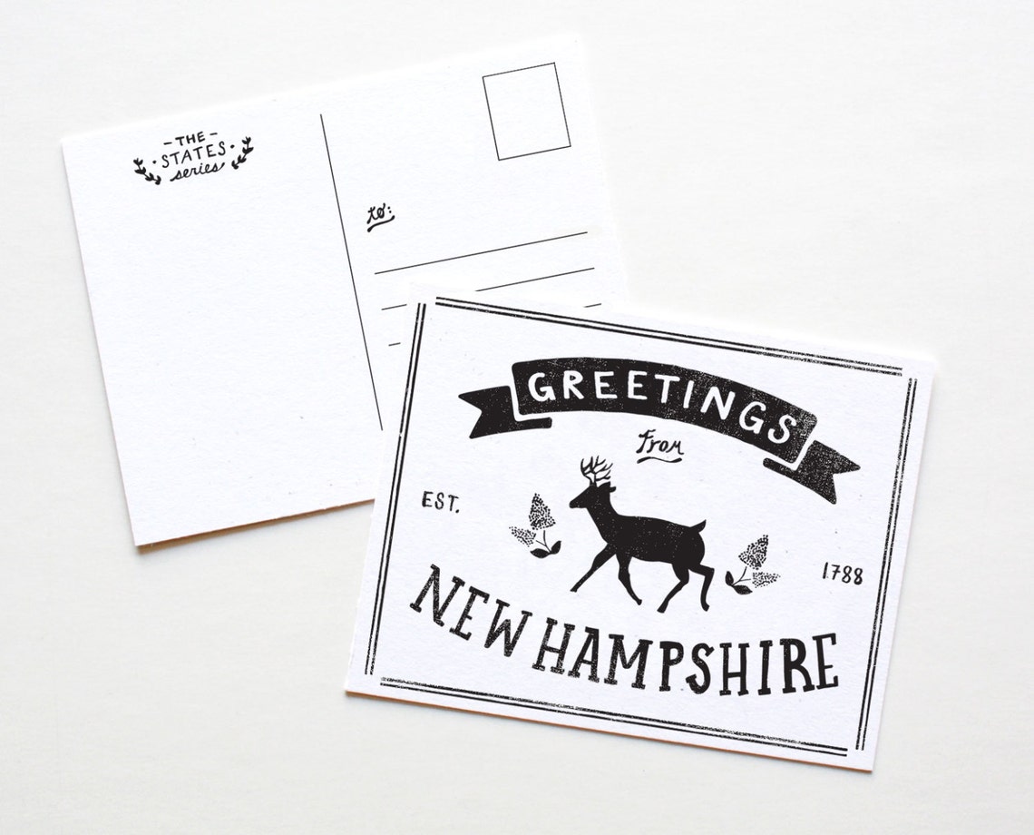 State of New Hampshire Postcard - Etsy