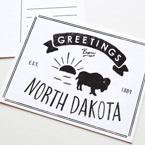State of North Dakota Postcard - Etsy