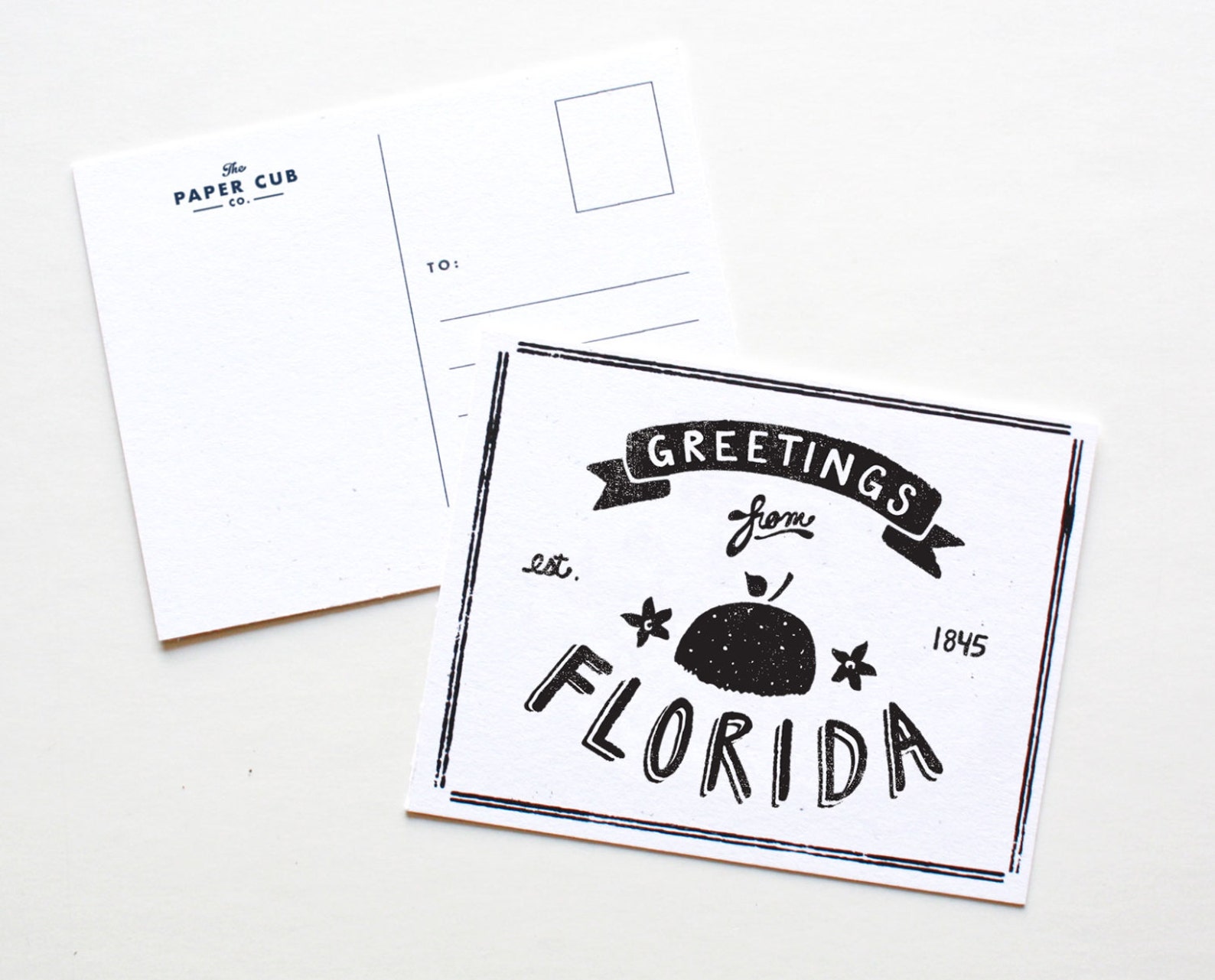 State of Florida Postcard, Screenprinted - Etsy