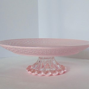 10 Inch Pink Cake Stand, Pink Wedding Cake Pedestal, Baby Pink ...