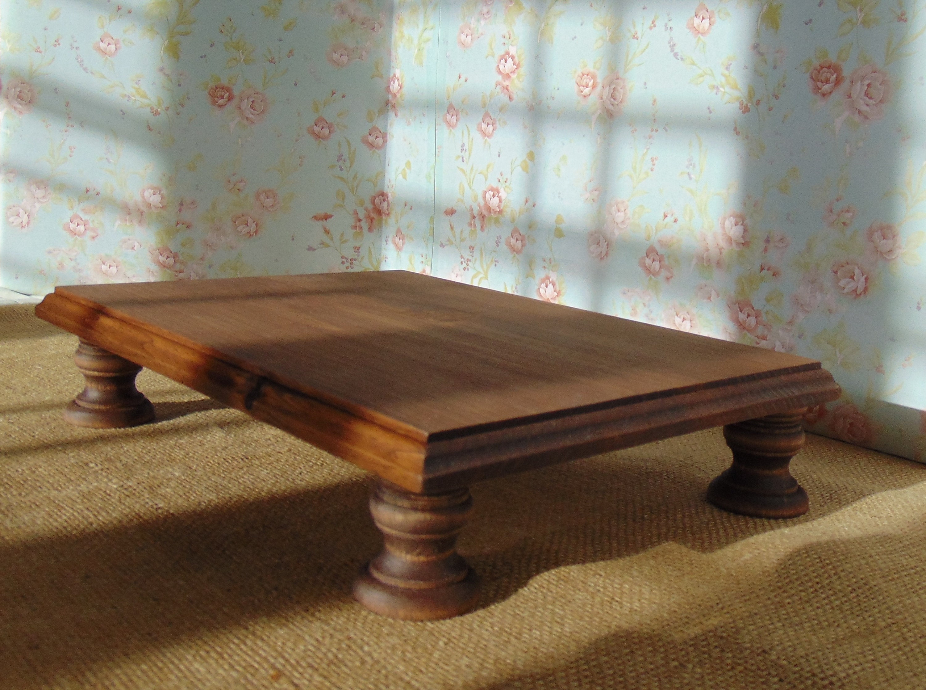 Large Farmhouse Wood Riser Stand Wood Footed Tray Coffee Bar | Etsy