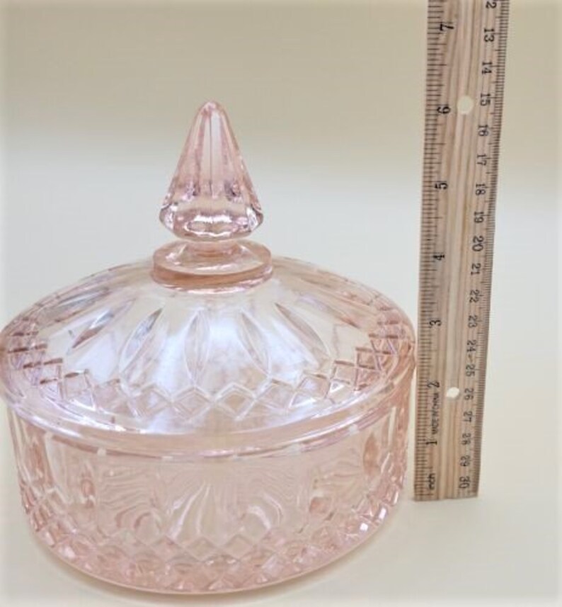 Vintage Pink Glass Candy Box Princess Pink Indiana Glass - Etsy