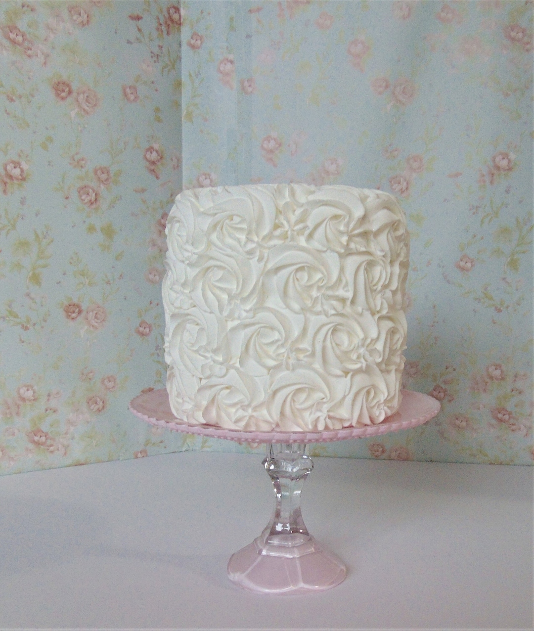 8.0 Pink Glass Cake Stand, Small Cake Stand, Glass Cupcake Stand, Baby ...