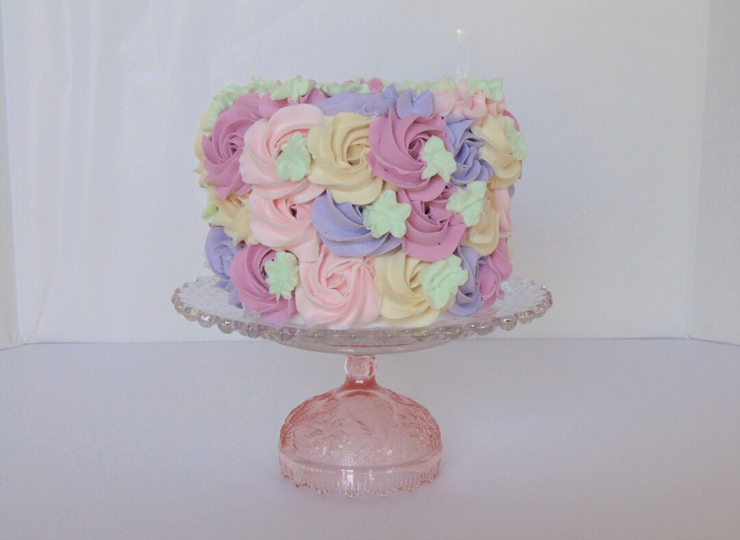 Pink Cake Stand Clear and Pink Cake Stand Pink Cake - Etsy