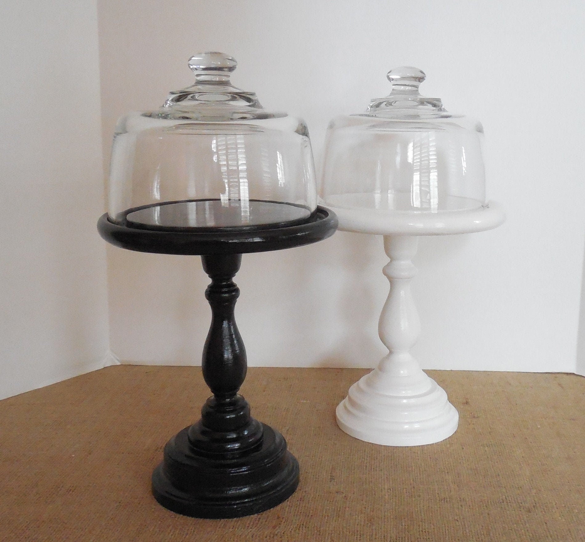 Cake Stand and Dome White Cheese Stand with Dome Wood dessert Stand ...