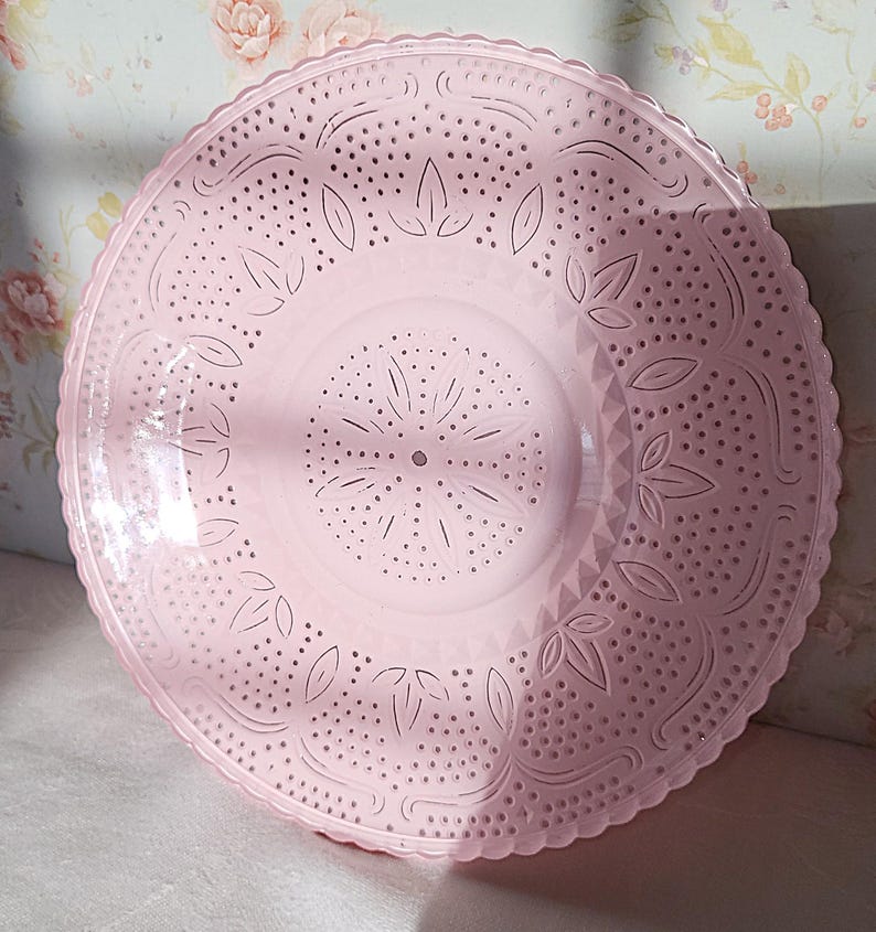 Distressed Baby Pink Glass Cake Stand, Small Dessert Display (8.0") - Etsy