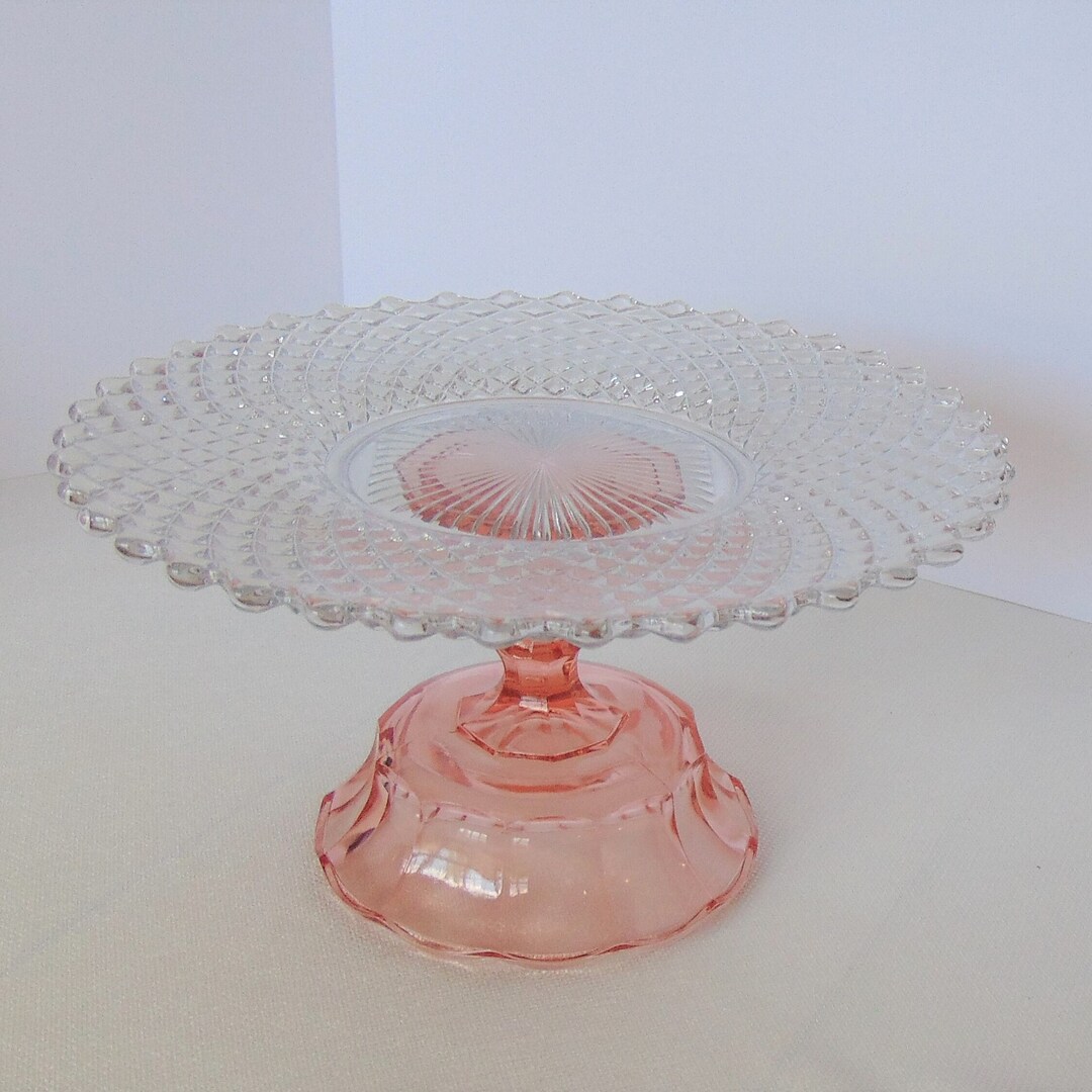 10.25 Pink Cake Stand, Peach Pink Wedding Cake Stand, Pink Cake ...