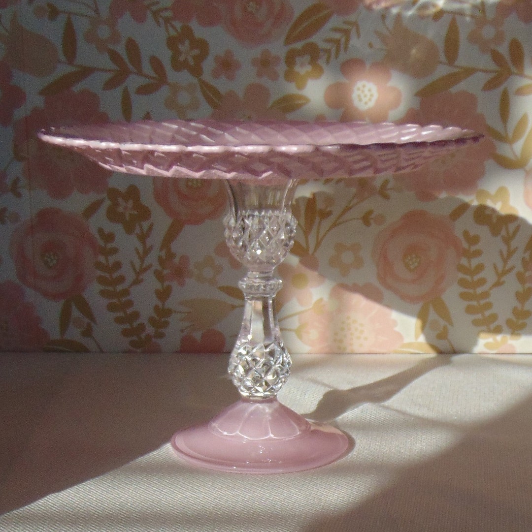Pink Cake Stand, Baby Shower Cake Stand, Wedding Cake Pedestal, Pink ...