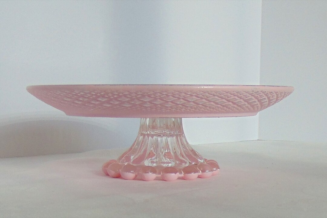 10 Inch Pink Cake Stand, Pink Wedding Cake Pedestal, Baby Pink ...