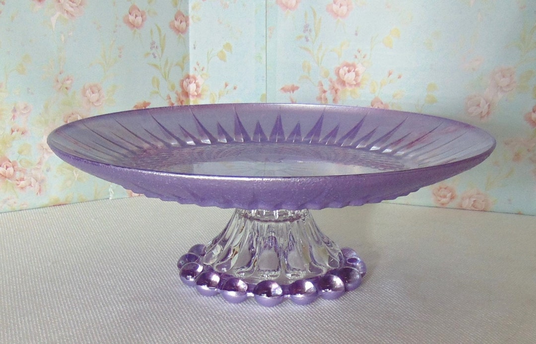 10 Inch Pearly Lavender Cake Stand, Lavender Wedding Cake Pedestal ...