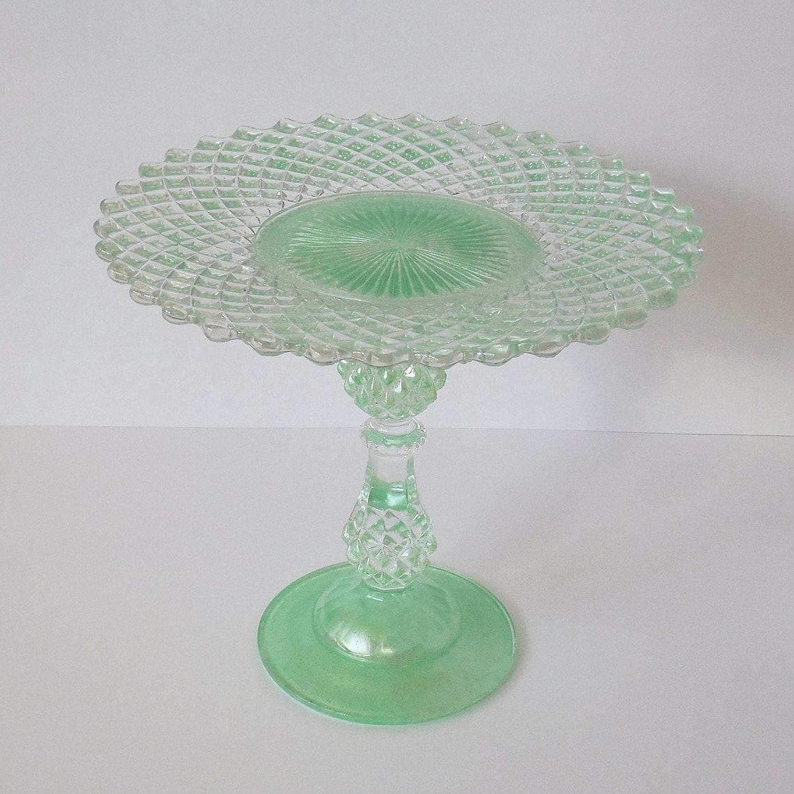 Mint Green Glass Cake Stand 8 Cake Stand Cupcake - Etsy