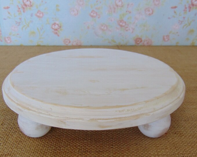 8.5 Round Wood Cake Stand, Rustic Cake Stand, Farmhouse Pedestal Riser ...