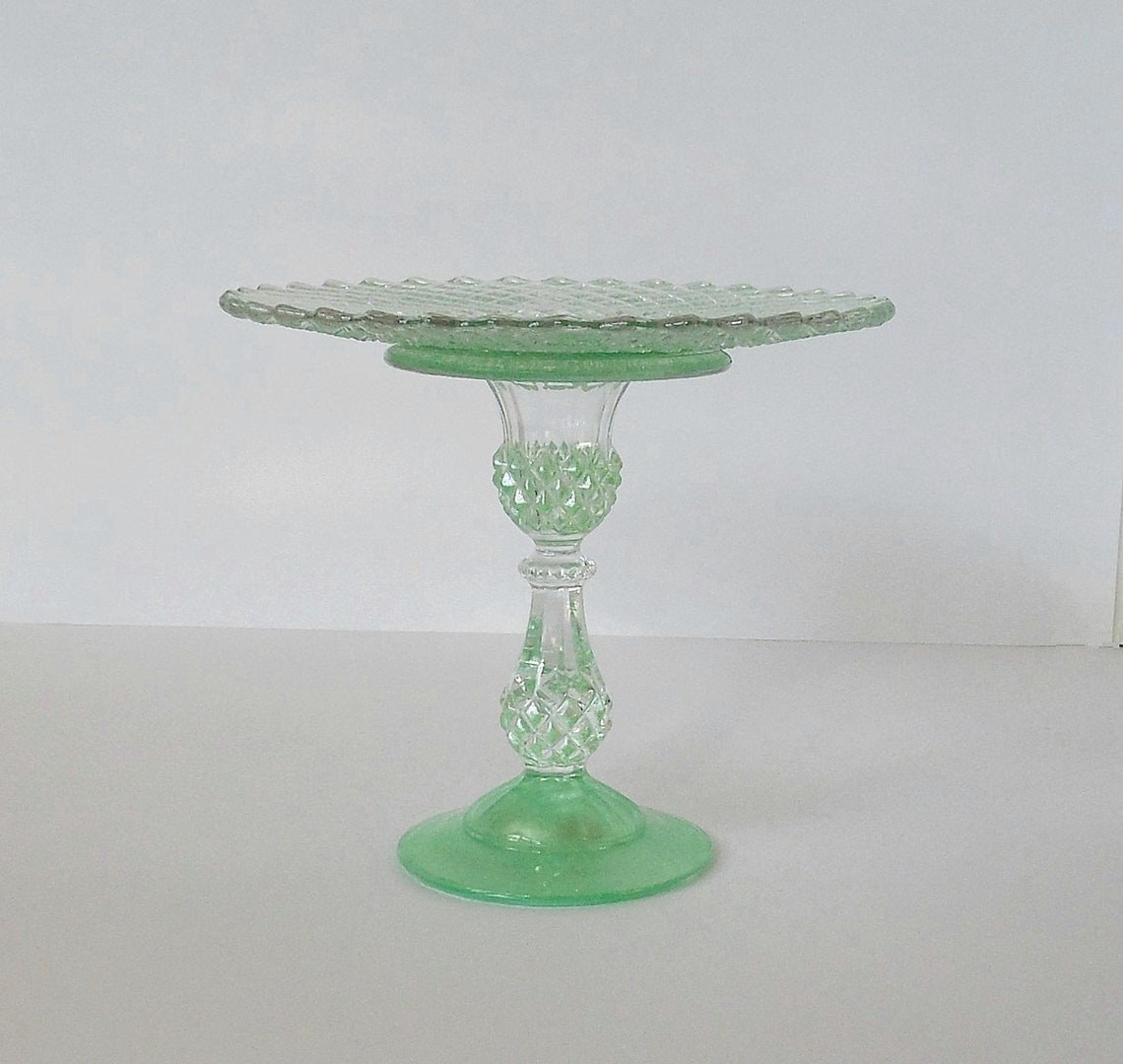Mint Green Glass Cake Stand 8 Cake Stand Cupcake - Etsy