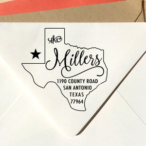 Texas Address Stamp, Custom Texas Stamp, Texas Stamp, Texas, Return ...