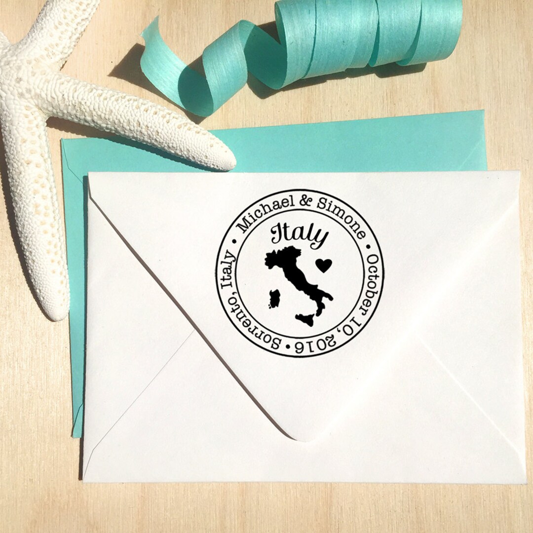 Italy Custom Address Stamp, Save the Date Stamp, Italy Stamp, Italy ...