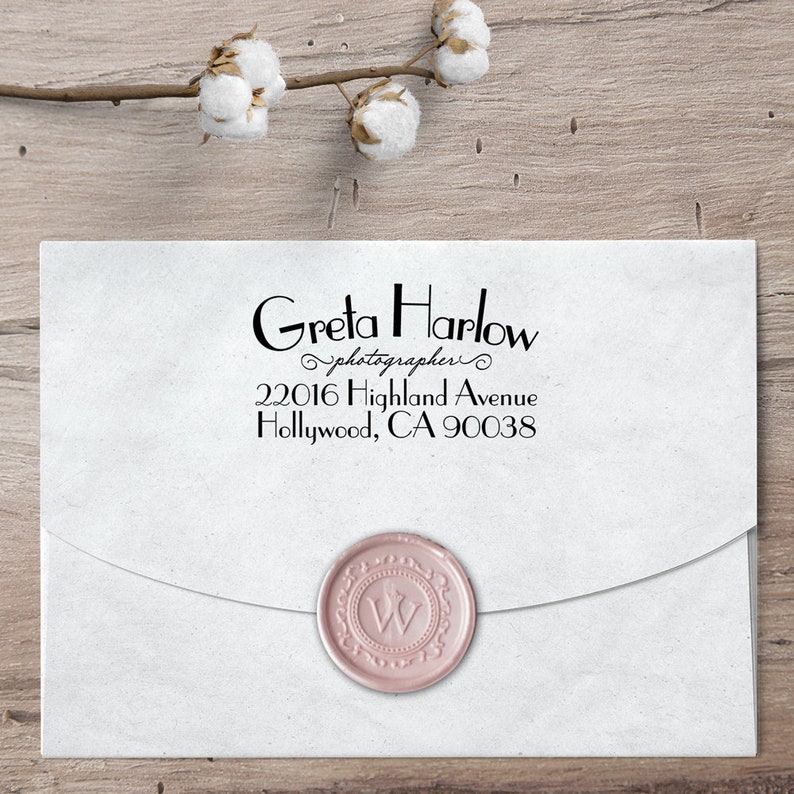 Vintage Style Custom Return Address Stamp Business Stamp Art | Etsy