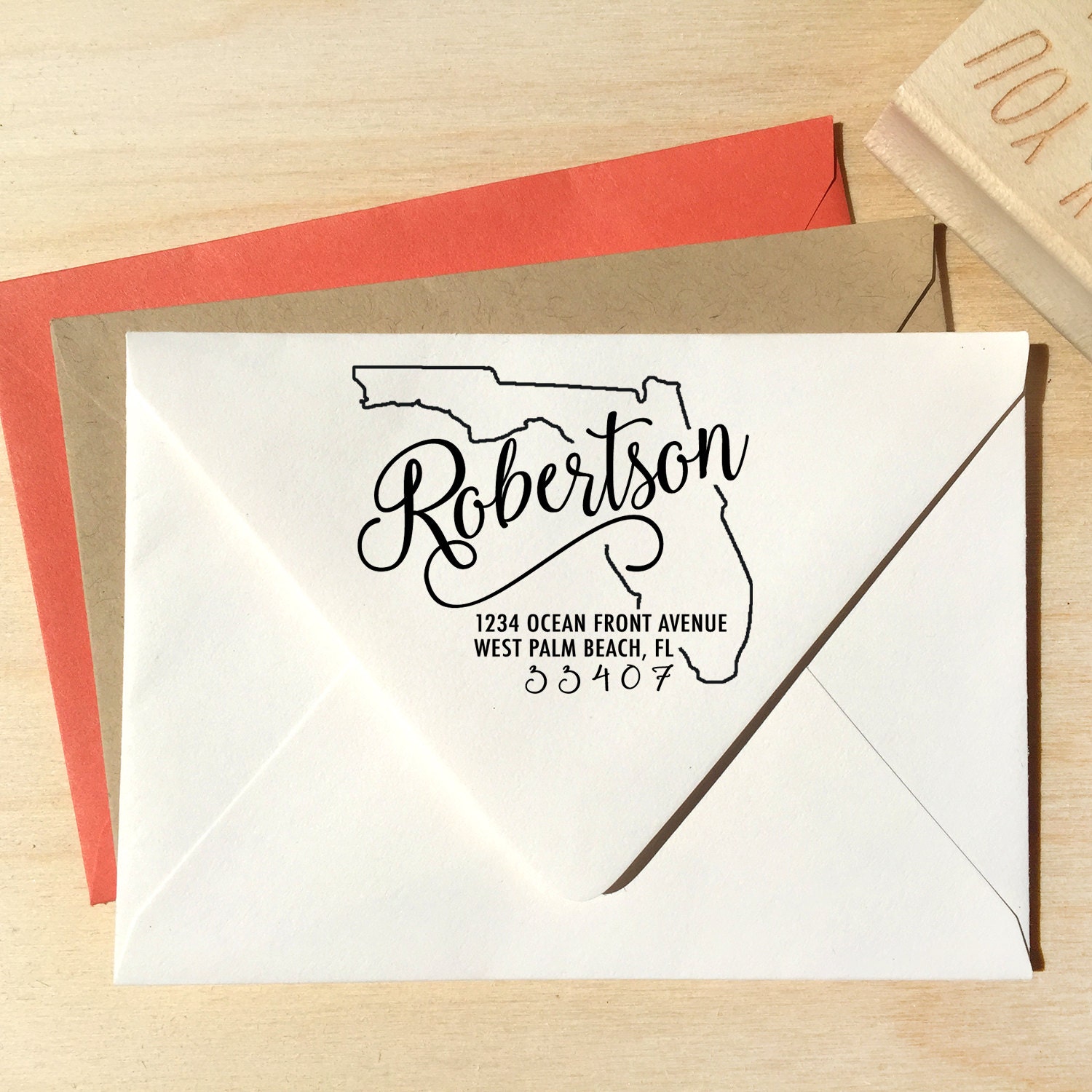 Florida Address Stamp Florida Stamp Custom Return Address | Etsy