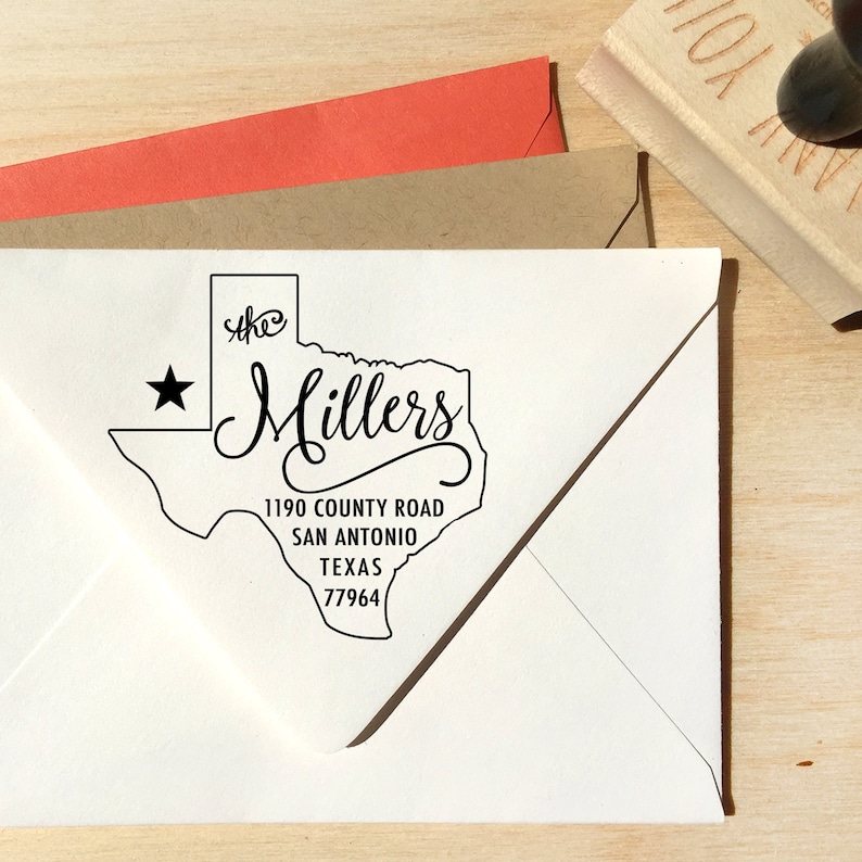 Texas Address Stamp Custom Texas Stamp Texas Stamp Texas | Etsy