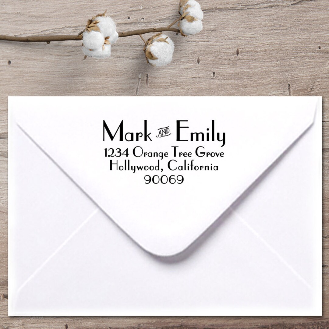 Art Deco Address Stamp, Vintage Style Address Stamp, Return Address ...