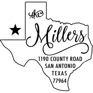 Texas Address Stamp, Custom Texas Stamp, Texas Stamp, Texas, Return ...