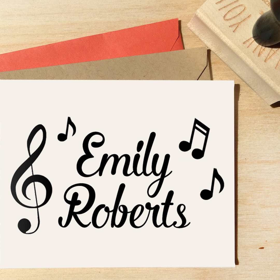 Custom Name Stamp, Music Notes Stamp, Back to School Stamp, Stamps for ...
