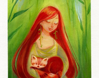 Autumn Mermaid: Art Print | Etsy