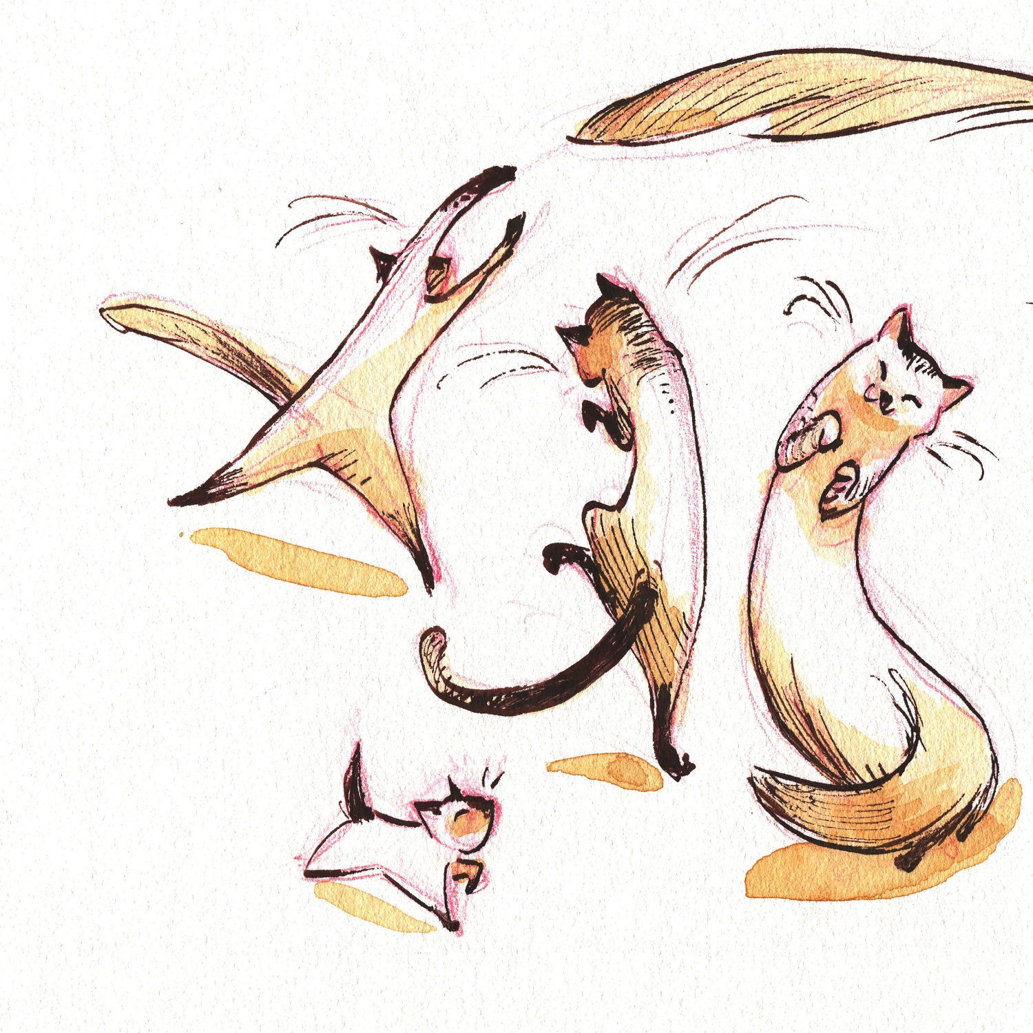 Cat Parade: Art Print | Etsy