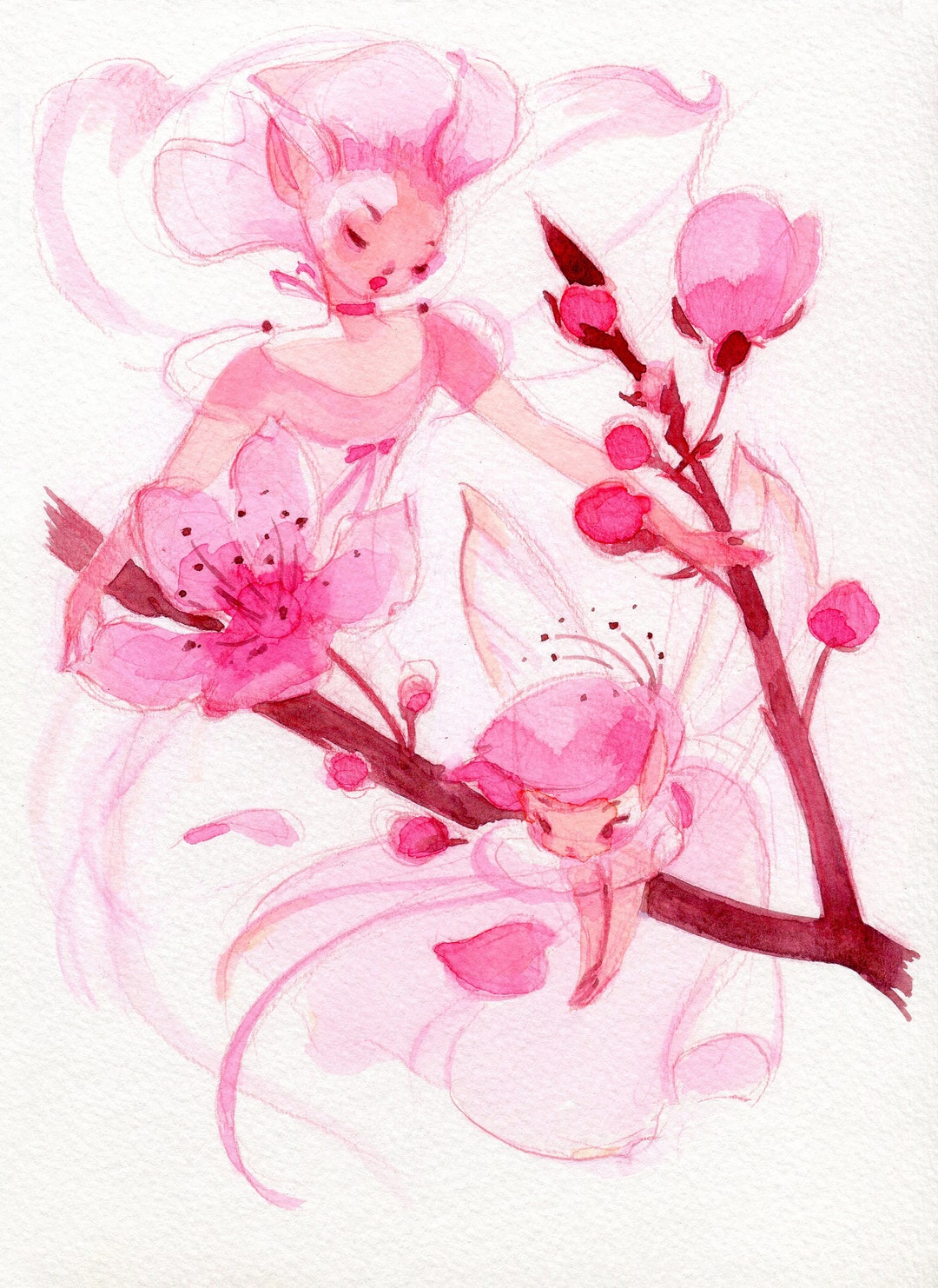 Springtime Fairies: Cherry Blossoms (traditional) - Etsy