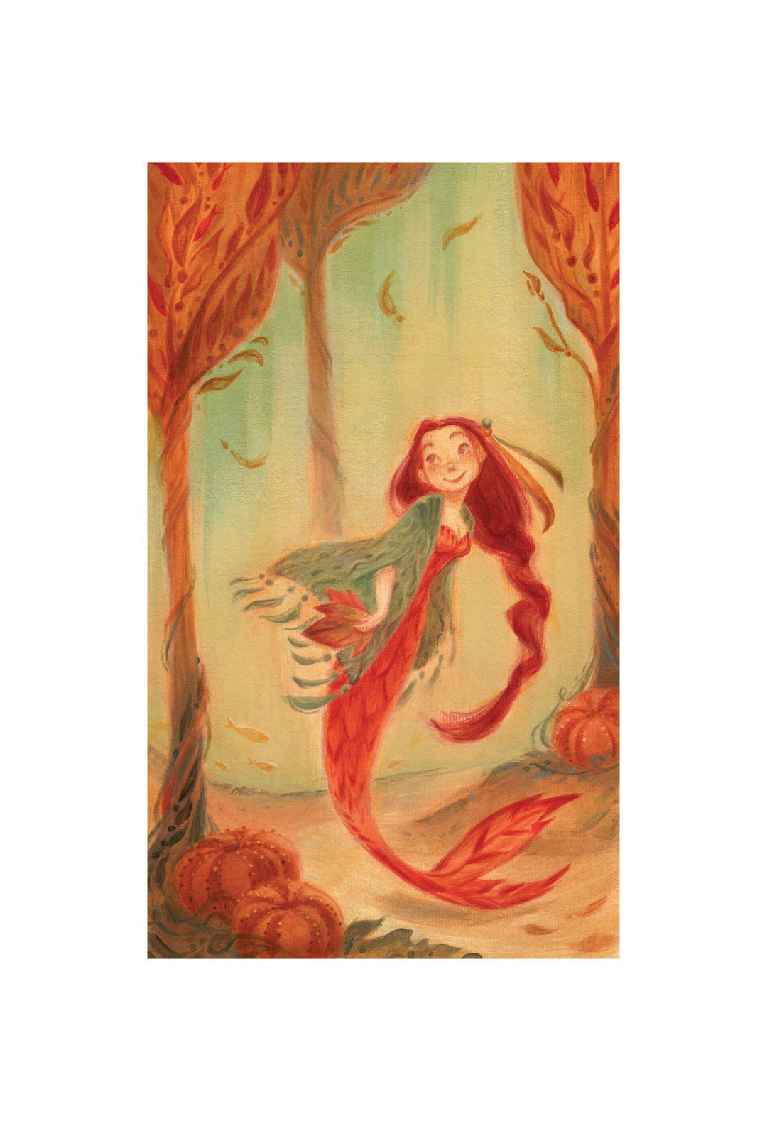 Autumn Mermaid: Art Print - Etsy