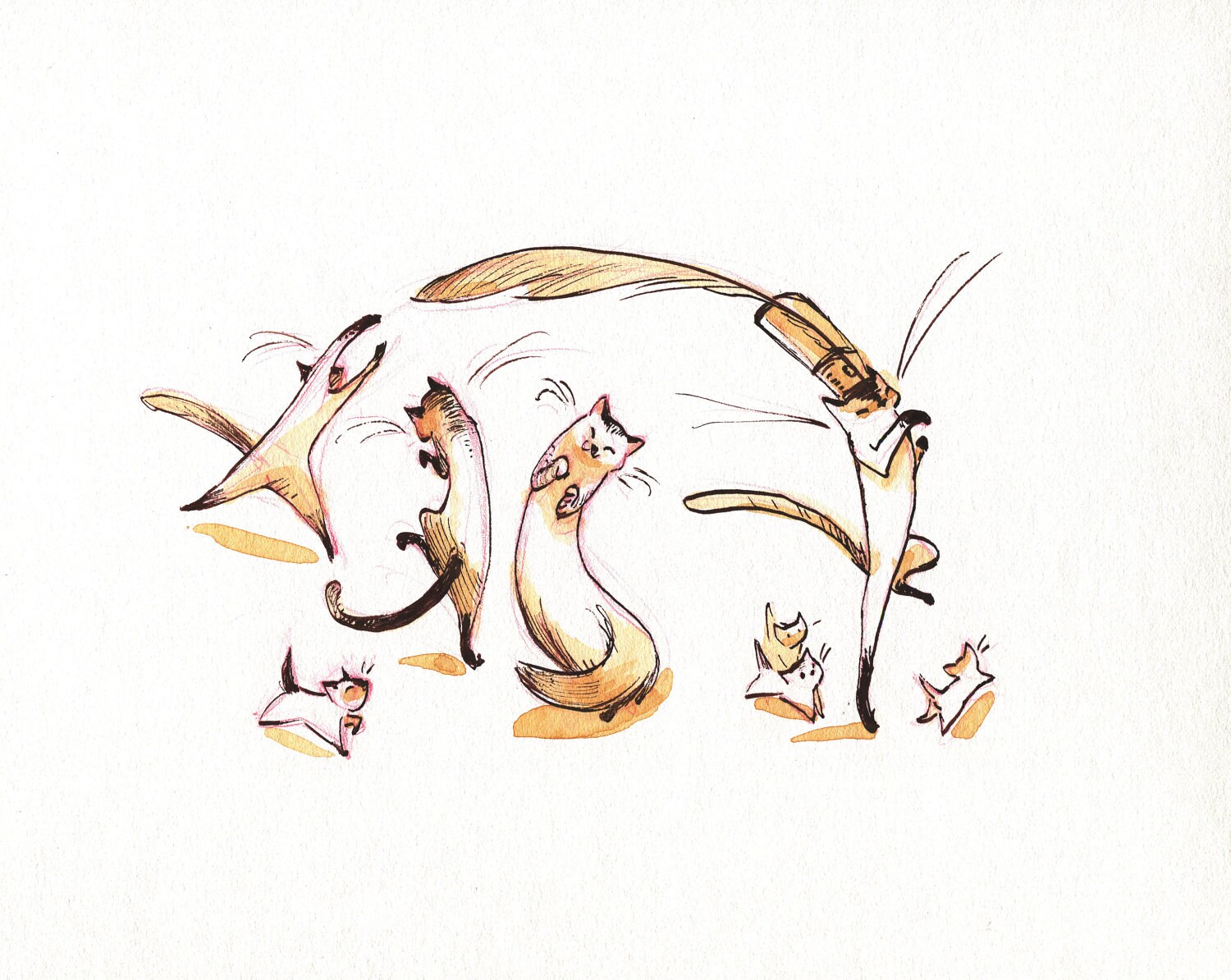 Cat Parade: Art Print - Etsy