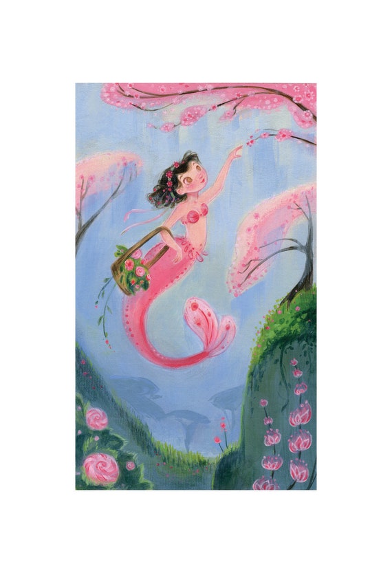 Spring Mermaid: Art Print | Etsy